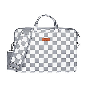 KL Artify Laptop Shoulder Bag Compatible with MacBook Air/Pro,13-13.3 inch Notebook,Compatible with MacBook Pro 14 inch,Polyester Briefcase Sleeve Case, white grey