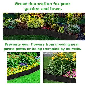 CertBuy Garden Edging Border, 16Ft Garden Landscape Edging Borders, Plastic Garden Fence Edging, Interlocking Landscaping Edging, Lawn Edging Flower Bed Border (20 Pcs, Black)
