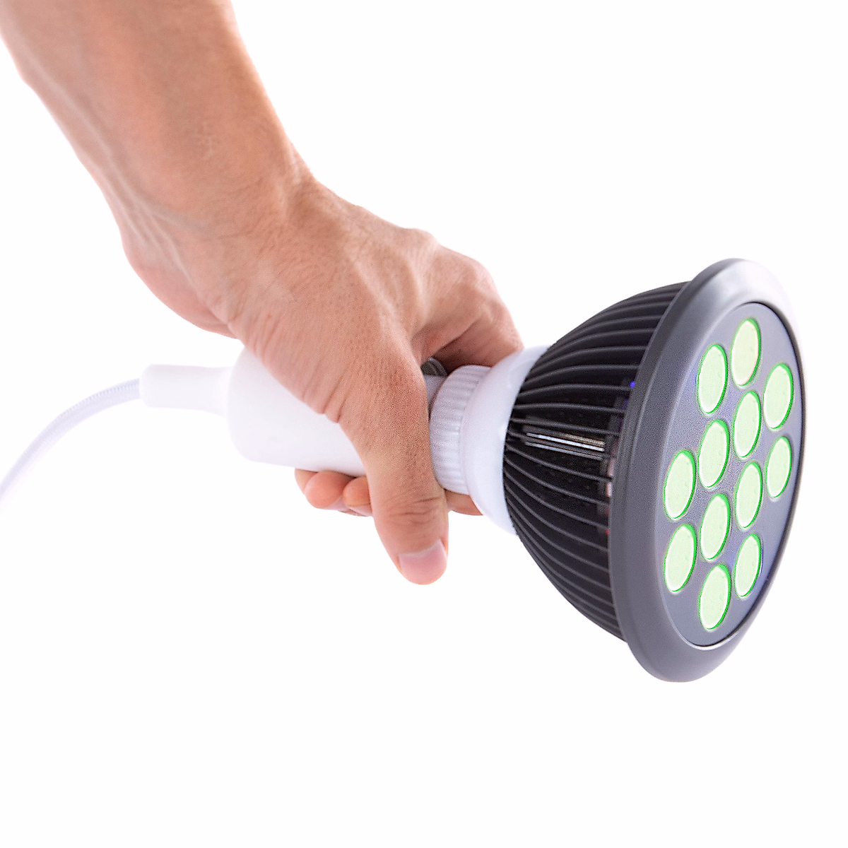 hooga Green Light Therapy Bulb Power Cord Included. 525 nm Wavelength. 12 LEDs. High Irradiance, Can Improve Skin Pigmentation and Fine Lines, and Anti Aging. Migraine and Pain Relief.