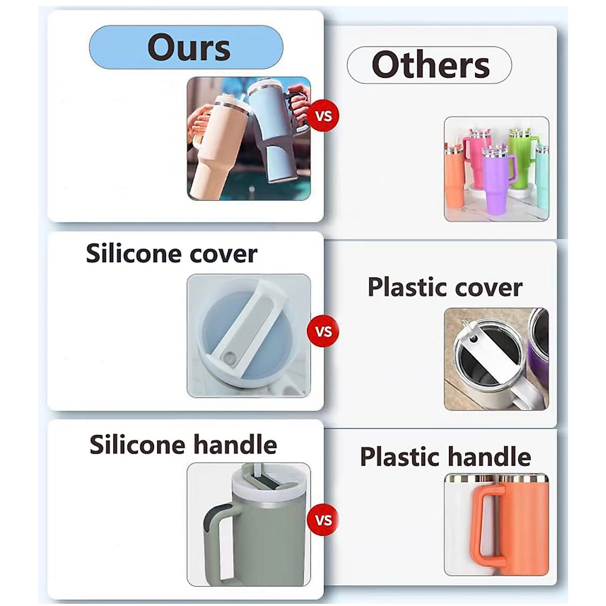 Budget Friendly Quencher Stainless Steel Reusable Vacuum Insulated 40 oz Tumbler with Leak Resistant Lid, Handle and Straw for Water, Iced Tea or Coffee… (Rose Quartz)