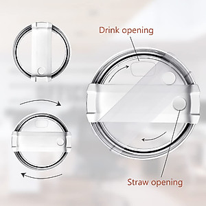 AUAUY 2 PCS Tumbler Lids with 2PCS Dust-proof Cloud Straw Covers for Stanley Quencher H2.0 40 oz and Stanley Adventure Quencher 40 oz, Leak Proof Replacement Lids, White Lids for Tumblers