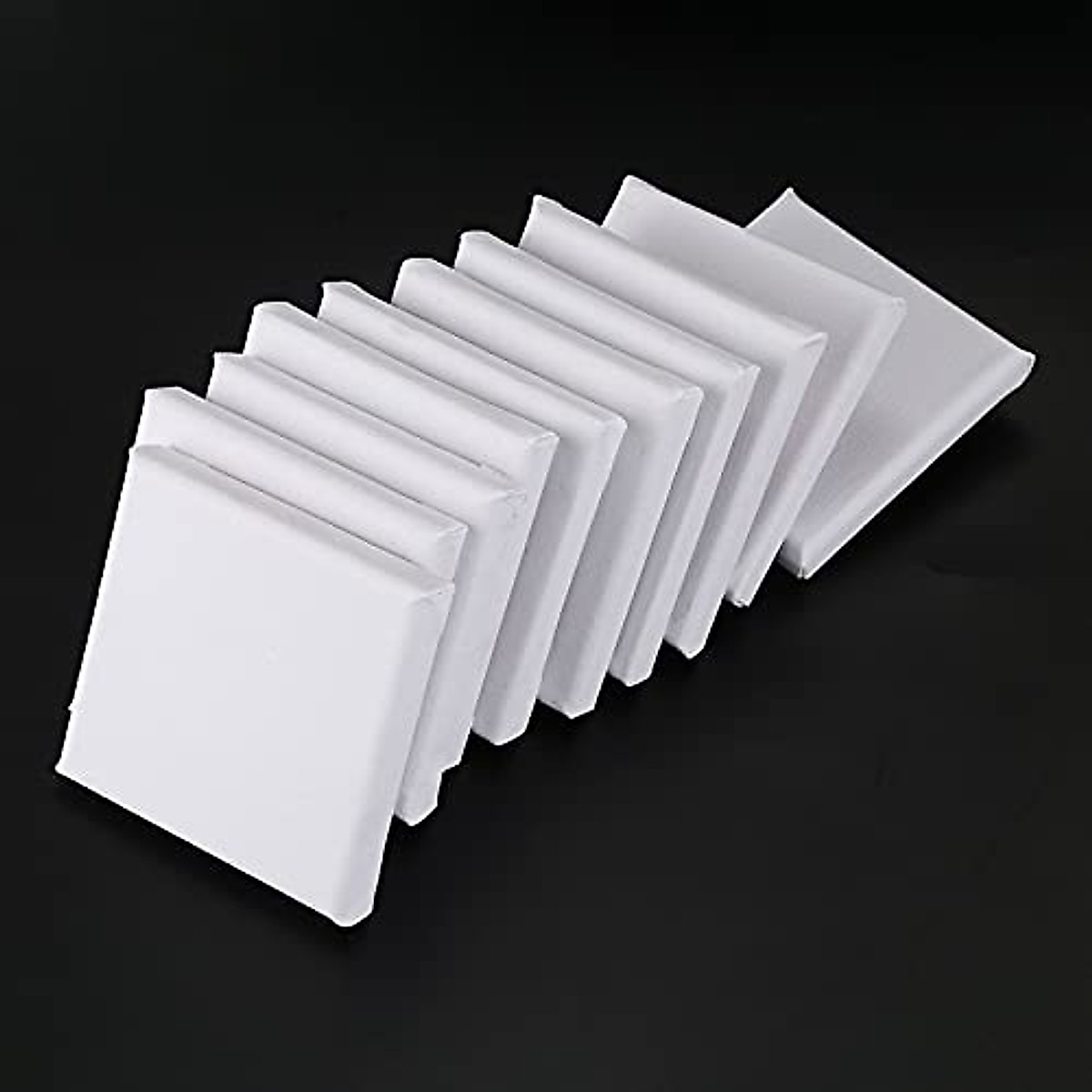 10 Pack Canvas Panels 6" x 6" Square 15CM 100% Cotton White Blank Stretched Canvas Boards for Painting Craft Drawing Small Acrylics Canvas Art Board Acrylic Oil Paint DIY Kids Children Adults