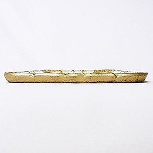 IMA TRADING 90-1PF3GG Antique Style Tray, Green & Gold, 14.2 x 10.2 x 0.8 inches (36 x 26 x 2 cm)