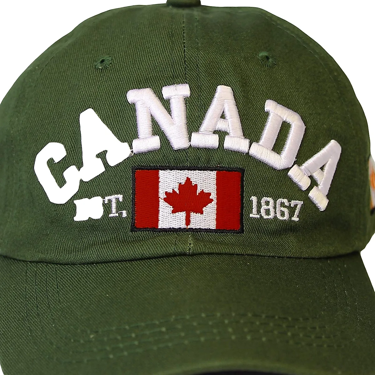 WITHMOONS Cotton Baseball Cap Canada Maple Leaf Flag Embroidery Dad Hat Adult Unisex LX1382 (Green)