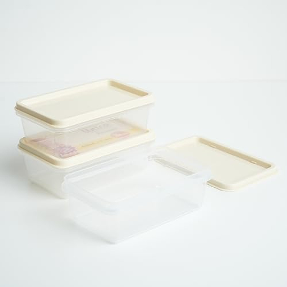 Unica Food Storage Container with Airtight Lid, Nestable Storage Boxes for Cereal, Snacks, BPA-Free, Microwave, Dishwasher & Freezer Safe, Set of 3, 7 oz, 2.94x2.94x1.58 in