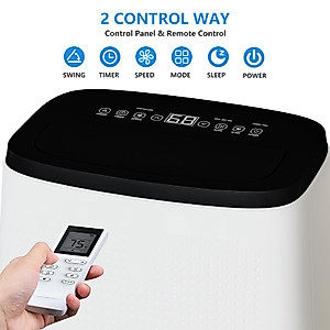 GAOMON Portable Air Conditioners, 14,000btus Portable AC for Room up to 700 Sq. Ft. with Remote Control, 24H Timer, 4-in-1 Air Conditioner with Cool, Fan and Dehumidifier