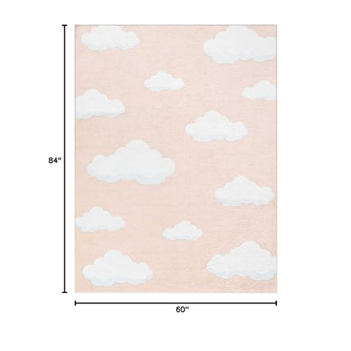 Well Woven Clouds Rug Coral 5' x 7' Apollo Kids Collection