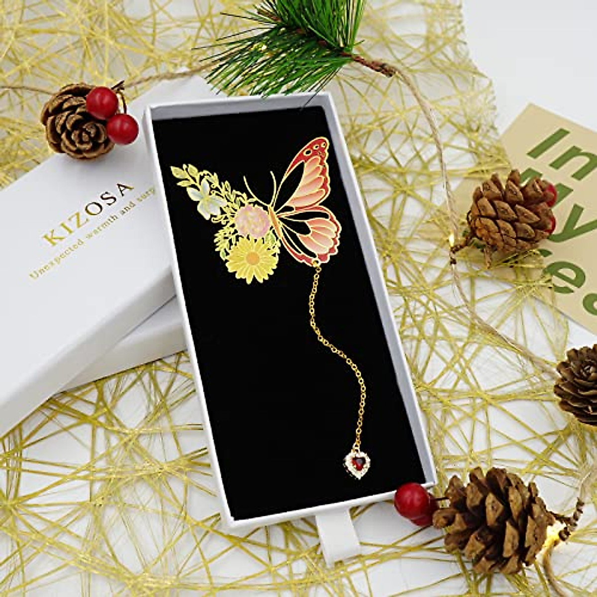 KIZOSA Two Beautiful Metal Butterfly Bookmark Bundle