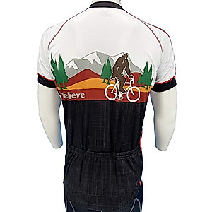 CORVARA BIKE WEAR Men's Bigfoot Cycling Short Sleeve Bike Jersey (Large) Black