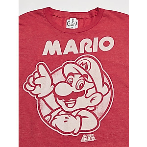 Nintendo Men's So Mario T-Shirt, Red Heather, X-Large