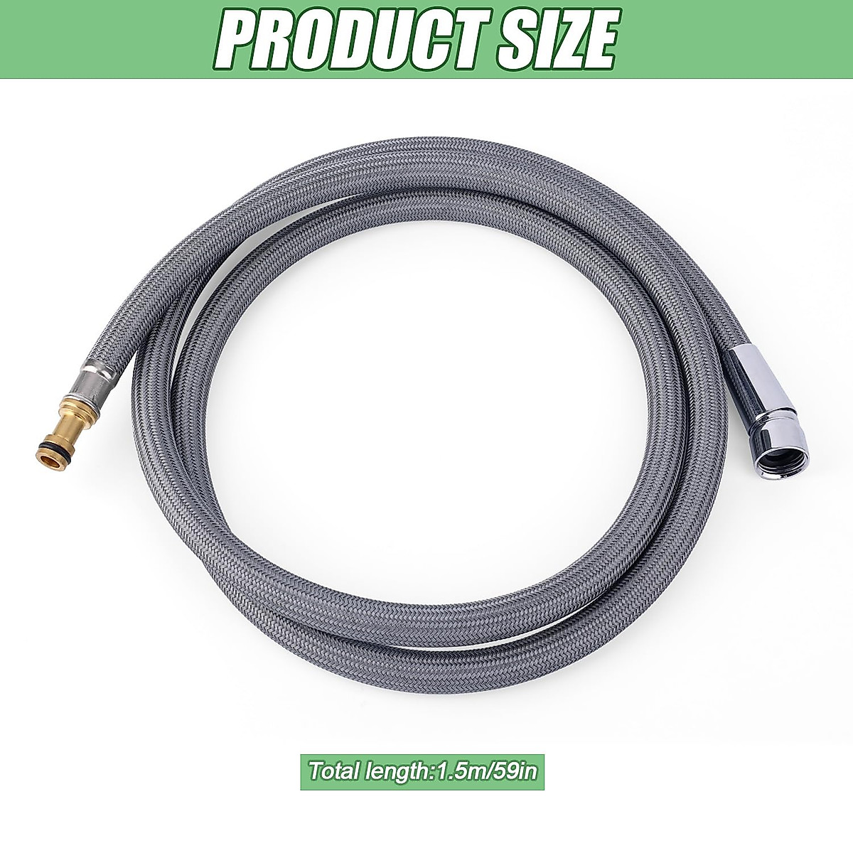 Kitchen Faucet Hose Replacement, 59.06 Inch Kitchen Sink Pull Out Faucet Hose 159560 Replacement Hose Compatible with Moen Pull Out Faucet