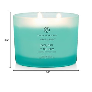 Chesapeake Bay Candle Mind & Body 3-Wick Coffee Table Jar Candle, Nourish + Renew (Coconut & Sandalwood)