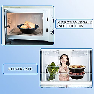 Goiio 24 Packs 24OZ Meal Prep Container, Round Disposable Containers with Lids, for Lunch, Microwave and Freezer Safe