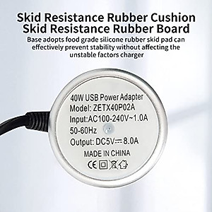 Wyssay 8A(40W) 6-Port Independent Desktop USB Charging Station,Multi Charger Block,USB Fast Charger Compatible with iPhone 13/13pro Max 12/12 Mini/12Pro/12 Pro Max/11,Tablets, Smartphones (Black)