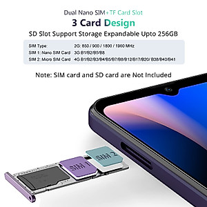 Xgody X18 4G LTE Unlocked Android Phone, 6.3 Inch Cell Phones, Android 10 OS Dual SIM Cheap Smartphone Unlocked, Quad Core 2GB+16GB, Dual 5MP+8MP Camera, 4000mAh Battery, Face ID Smart Phone (Purple)