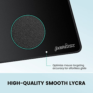 Perixx DX-1000M Waterproof Gaming Mouse Pad with Stitched Edge - Non-Slip Rubber Base Design for Laptop or Desktop Computer - M Size 9.84x8.27x0.08 Inches