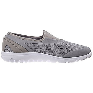 Propét Women TravelActiv Slip-On Sneaker, Silver, 9 Narrow