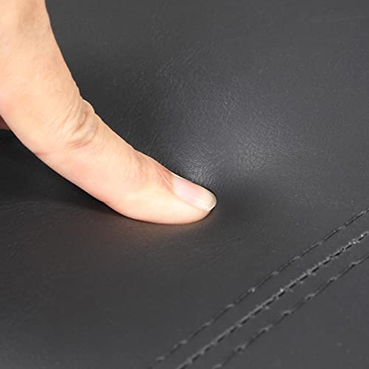 DHHU Furniture, 7-Piece Dining 1 Faux Marble Top Upholstered-Seats, Kitchen Table Set for 6, Black