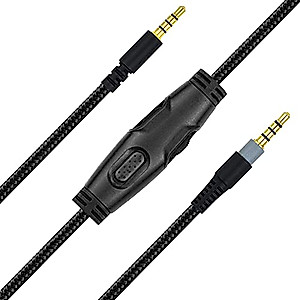 QKIIP HyperX Cloud Alpha Cable, Removable Replacement Alpha Cord, with Mute & Volume Controls Compatible with HyperX Cloud Mix Alpha Gaming Headset (No Mic)