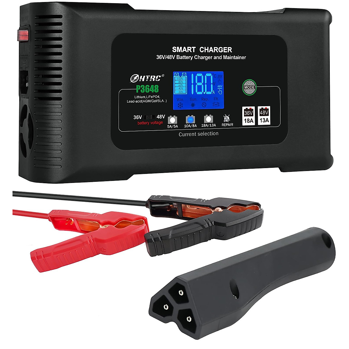 Haisito Golf Cart Battery Charger, 36Volt 48 Volt Lead-Acid Lithium Lifepo4 Smart Battery Charger, 48V EZGO Trickle Charger, 48 Volt Golf Cart Charger EZGO RXV plug