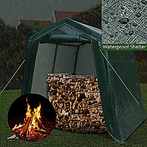 Tangkula 7 Ft x 12 Ft Outdoor Storage Shelter, Patio Storage Tent, Enclosed Carport Shed w/All-Steel Metal Frame and Waterproof Ripstop Cover, Outdoor Garage Tent with Sidewalls (7 Ft x 12 Ft)