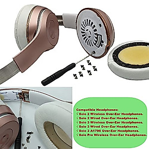 Solo3 Screws Replacement for Beats Solo 3 Screws, Beats Solo 2 Screws, Beats Headband Screws Repair Kit+Screwdriver (6pcs Silver+6pcs Black)