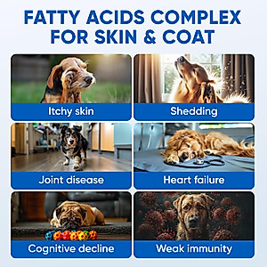 Omega 3 Fish Oil for Dogs Chews - Dog Skin & Coat Supplement for Itch Relief, Hot Spot Treatment - USA Product - Salmon Oil for Dogs Itching Skin Relief, Shedding, Hip & Joint Health - 120 Soft Treats