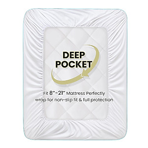 Dourxi Dual Layer 4 Inch Queen Size Mattress Topper, 2 Inch Cooling Gel Memory Foam Plus 2 Inch Down Alternative Pillow Top with 8-21 Inch Deep Pocket