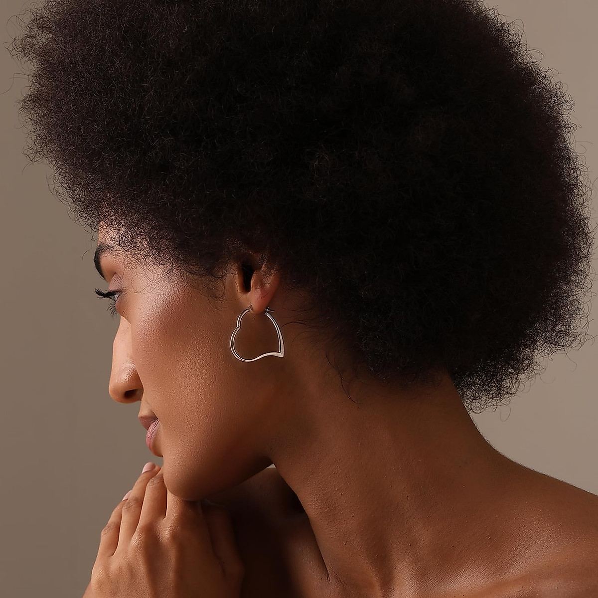 LeCalla 925 Sterling Silver Heart Hoop Earrings Jewelry Lightweight Italian Love Theme Heart Shape Hoops Earring for Women - 30mm