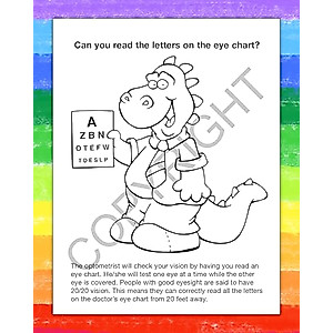 ZoCo - Learn About Eye Care - Coloring Books (50 Bulk Pack, Without Crayons) - Optometrist, Eye Doctor Gifts - Games, Puzzles, Activities for Kids