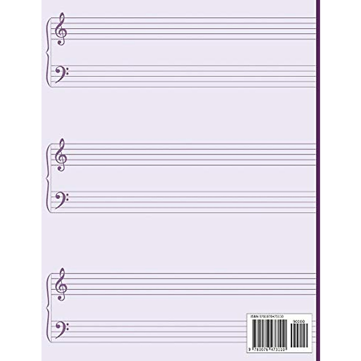 Blank Sheet Piano Music Notebook Kids: Unicorn Blank Sheet Piano Music Manuscript Paper for kids 110 pages of large staff, perfect for practicing note writing