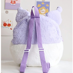 OGOVLL Cartoon Mini Backpack Anime Character Plush Backpack Daily Leisure Package Purple