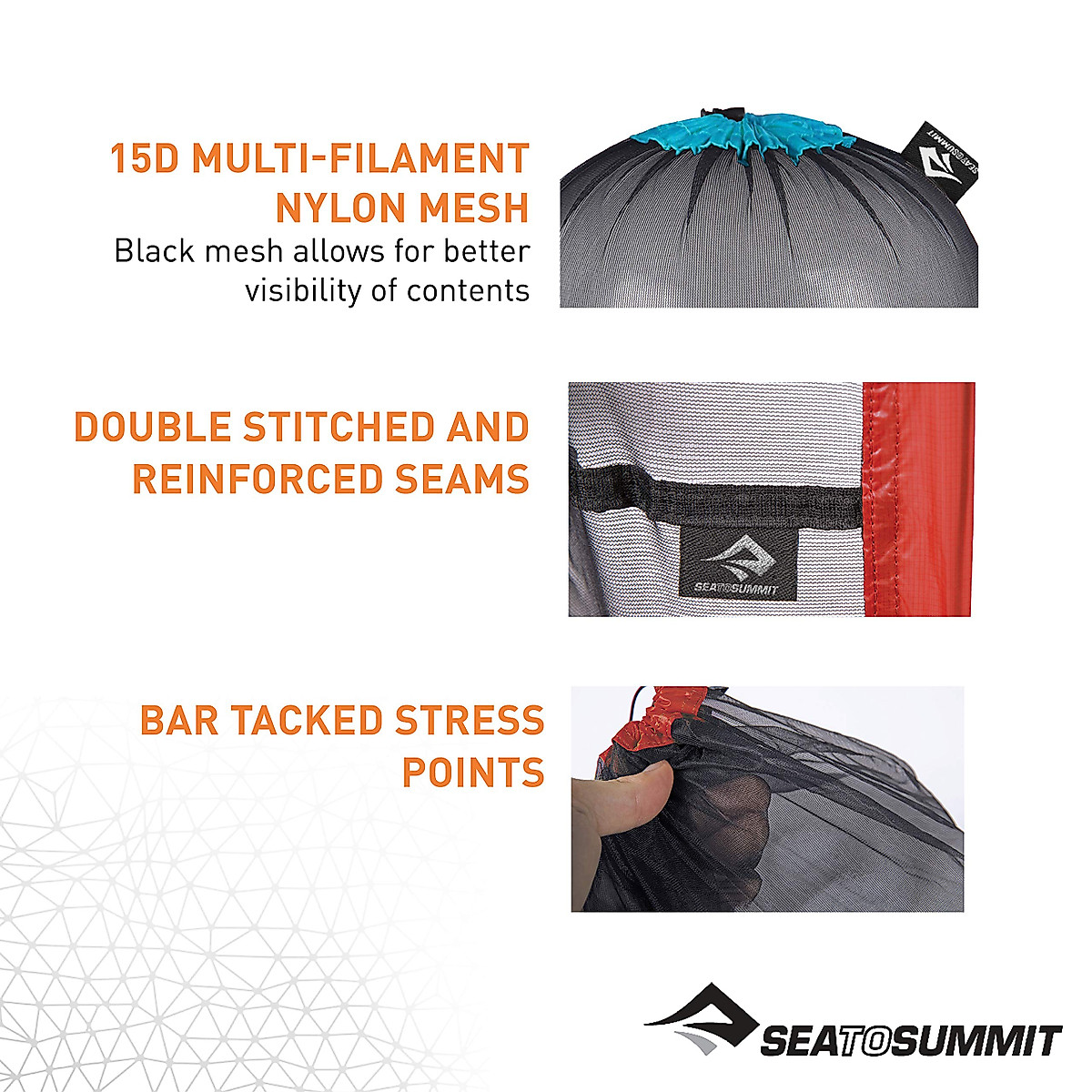 Sea to Summit Ultra-Mesh Stuff Sack, Featherweight Outdoor and Travel Storage, XX-Small / 2.5 Liter