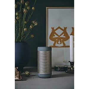 KREAFUNK Acoustic Portable Bluetooth Speaker, Water Resistant (IPX5) and Durable, Up to 30 Hours of Wireless Play, Voice Assistant, Stereo Sound, for Indoors and Outdoors (Gray)