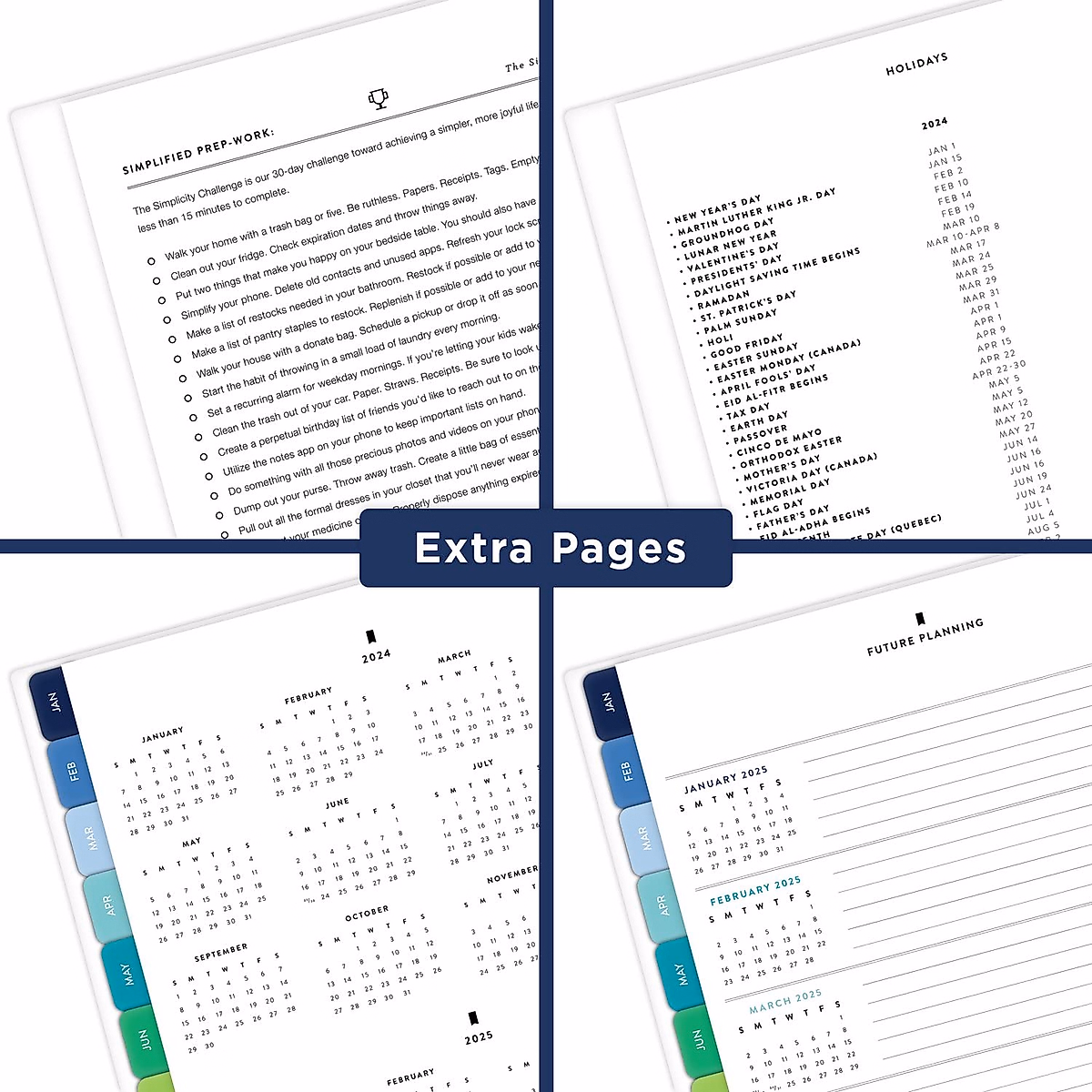 2024 Weekly & Monthly Planner Simplified by Emily Ley for AT-A-GLANCE, 8-1/2" x 11", Large, Happy Stripe (EL16-905-24)