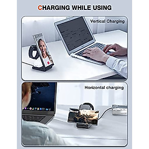 LK Wireless Charger for Samsung 3 in 1 Wireless Charging Station for Galaxy S23 Ultra Plus S22 S21 Z Flip 5 Fold Galaxy Buds Live Detachable Charger for Galaxy Watch 5 Pro 4 iWatch