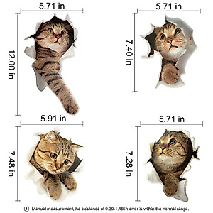 Animals Cute Cat Wall Sticker Living Room Bedroom Decoration Animal Wall Stickers Bathroom/Toilet/Refrigerator/Car/Nursery Room/PVC/Kitchen 3D Wall Decals