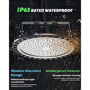 Viugreum High Bay LED Shop Lights, 500W UFO LED High Bay Light 50,000LM 120V LED High Bay Lights 5000K Daylight, Alternative to 2000W MH/HPS for Garage Workshop Barn Factory Warehouse - 10 Pack