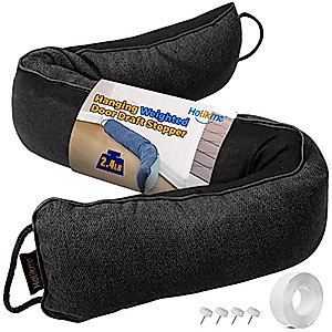 Holikme Weighted Door Draft Stopper 36inch, Heavy Duty Under Door Draft Blocker Bottom Door Seal Noise and Air, Door Guard Saving Energy, Black