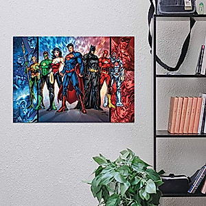 MIGHTYPRINT DC Comics – Justice League – Team Picture – Unique Wall Art – 17” x 24” – NOT MADE OF PAPER – Perfect for Gifting and Collecting
