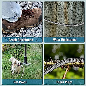 Garden Hose 100 ft Metal - Stainless Steel Water Hose Flexible Heavy Duty Garden Hose Collapsible and No Kink Water Pipe