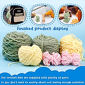 ZXIIXZ Crochet Kit for Beginners, Complete Crochet Kit with Dinosauria Yarn, Hooks, Storage Box, DIY Crafts