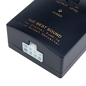 S SYDIEN 1Pc Black High to Low 2-Channel Line Output Converter RCA Car Line Converter Output Adapter