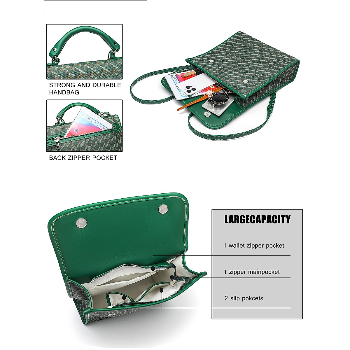 SELF FIND Backpack Purse for Women Fashion Designer Travel Backpack Vegan Leather Shoulder Bags for College Work Gift(Green)