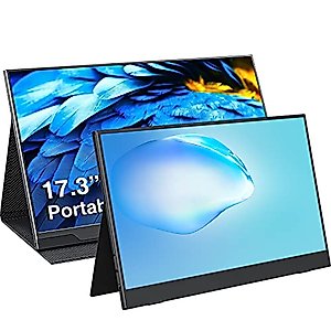 cocopar USB-C Portable Monitor Bundle [15.6inch with Cover & 17.3inch with Cover] 1080P FHD HDR Zero Frame USB-C Computer Display with Dual Type-C Mini HDMI for Laptop PC Mac Surface Xbox PS4/5