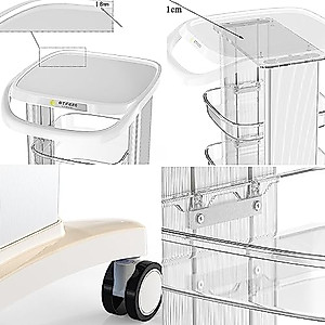 RDBSMGX ABS Beauty Trolley 3-Layer Adjustable Height Storage Shelf Rolling Trolley Placing Instruments + Storage Function Double Aluminium Alloy Pillars 0.8cm High Non-Slip Fence