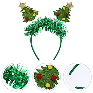 Beaupretty 2pcs Christmas Tree Headband Holiday Kids Supply Festival Headwear Ornament Christmas Costume Headband Christmas Tree Hair Bands Party Girls Hairband Felt Pop Child Latte Art