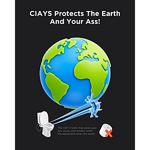 Ciays Toilet Bidet Non-Electric Bidet Toilet Attachment Dual Nozzles for Frontal/Rear Wash, Adjustable Pressure Control, Sliver/White