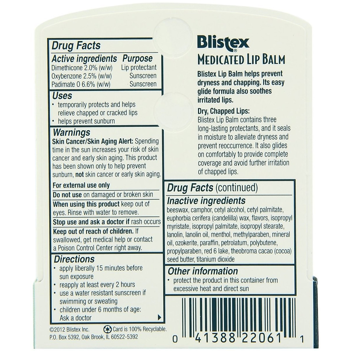 Blistex Medicated Stick, Blistex Medicated Stick, 0.15 Ounce (Pack of 3)