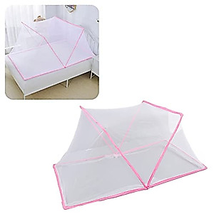 Hztyyier Net Tent Foldable Portable Kid Polyester Bed Curtain Mini Screen Mesh Tent for Baby Kids Students(Pink) Baby Mosquito Nets